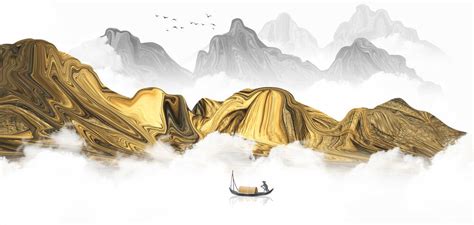 Modern Abstract Chinese Ink Wash Landscape 9353 Magic Murals