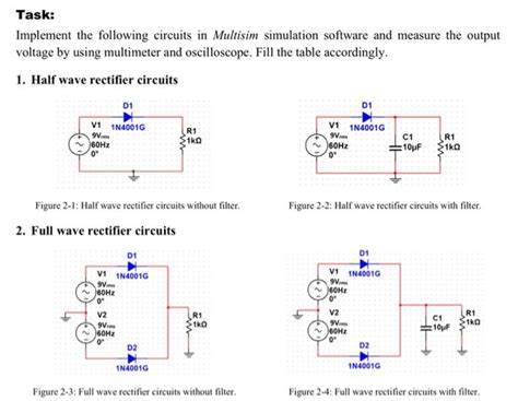 Solved Implement The Following Circuits In Multisim Chegg