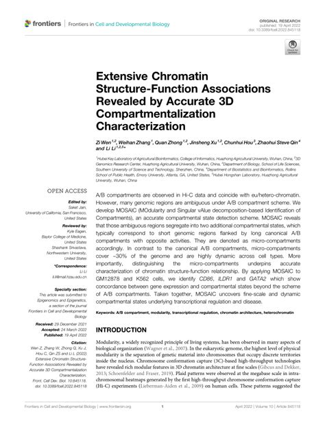 Pdf Extensive Chromatin Structure Function Associations Revealed By