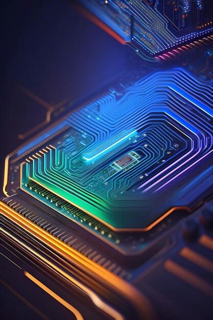 Premium Ai Image Electric Computer Circuit Board Interior Data Microchip Motherboard Ram