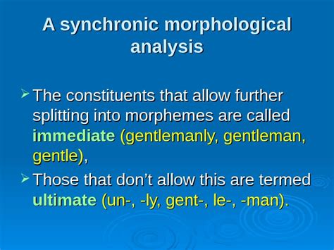 Morphological Structure Of English Words The Word