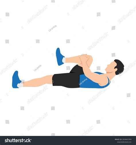 Man Doing Prone Hamstring Stretch Laying Stock Vector Royalty Free 2256455393 Shutterstock