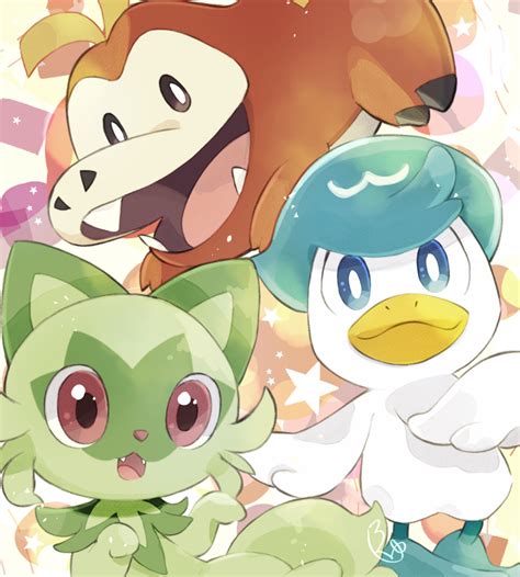 Sprigatito Fuecoco And Quaxly Pokemon Drawn By Asakirirokuyu Danbooru