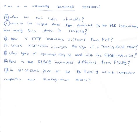 Solved Assembely Language Guestion Ore و فيها Types The