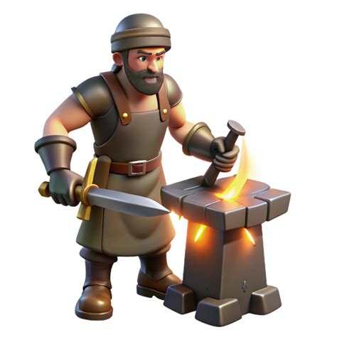 Blacksmith 3d Illustration Crafting A Sword 56262656 Png