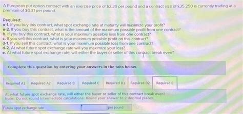 solved a european put option contract with an exercise price