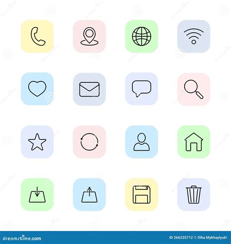 Set Vector Line Icons In Flat Design With Elements For Mobile Concepts And Web Apps Eps 10