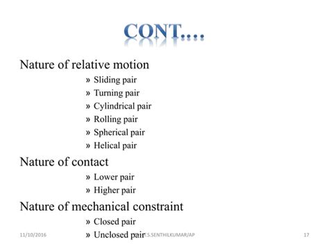 Kinematics Of Machinery Pptx Physics Science