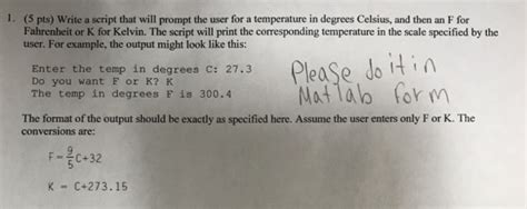 Solved 1 5 Pts Write A Script That Will Prompt The User