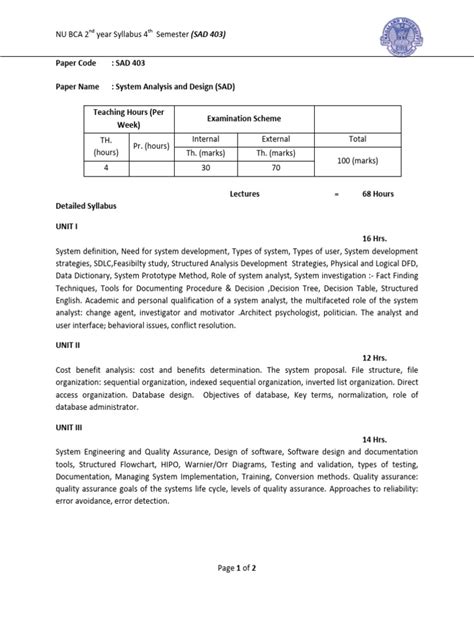 403 System Analysis And Design Pdf Software Engineering Computer