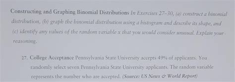 Solved Constructing And Graphing Binomial Distributions In