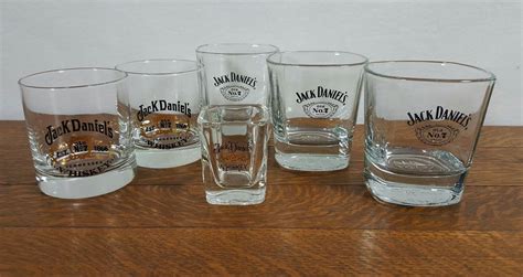 Jack Daniels Assorted Whiskey Glasses Six Total 1910021031