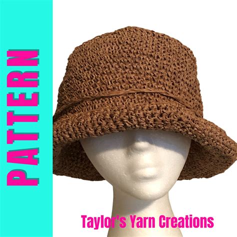 Raffia Hat Pattern Crochet Raffia Bucket Hat Raffia Sun Hat Pattern