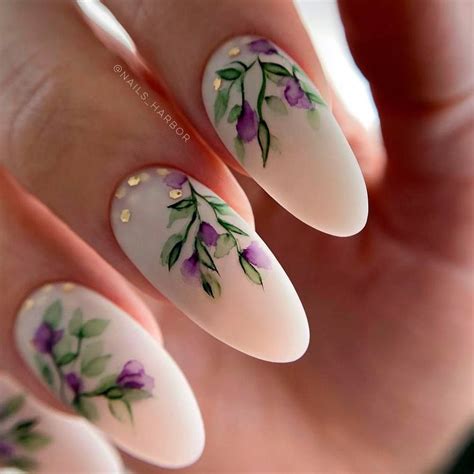 40 Almond Nails Designs To Refresh Your Look Lilac Nails Flower