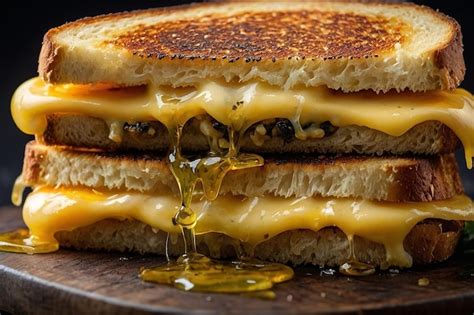 Grilled Cheese With Truffle Oil And Cheese Premium Ai Generated Image