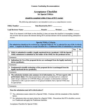 Special 510k Checklist: Complete with ease | airSlate SignNow