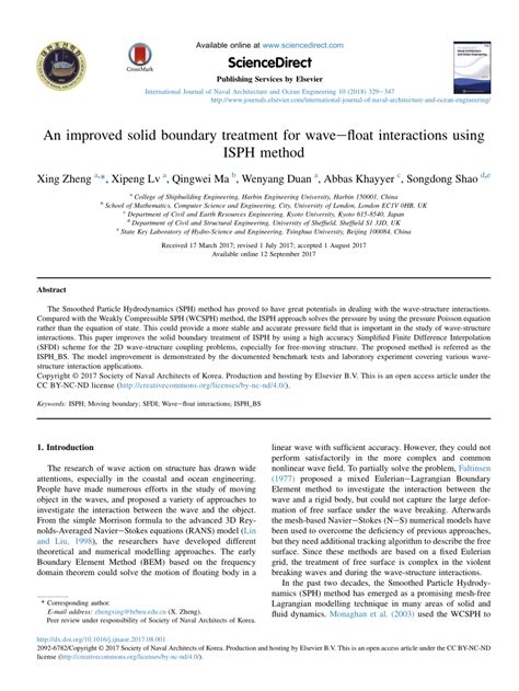 Pdf An Improved Solid Boundary Treatment For Wave Float Interactions