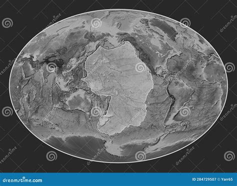 Pacific Tectonic Plate Grayscale Fahey Oblique Boundaries Stock Illustration Illustration