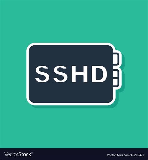 Blue Sshd Card Icon Isolated On Green Background Vector Image