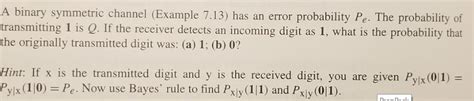 Solved A Binary Symmetric Channel Example Has An Chegg