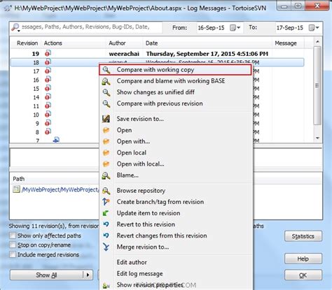 ตอนที่ 8 svn การดู history version และ show log และการ revert revision