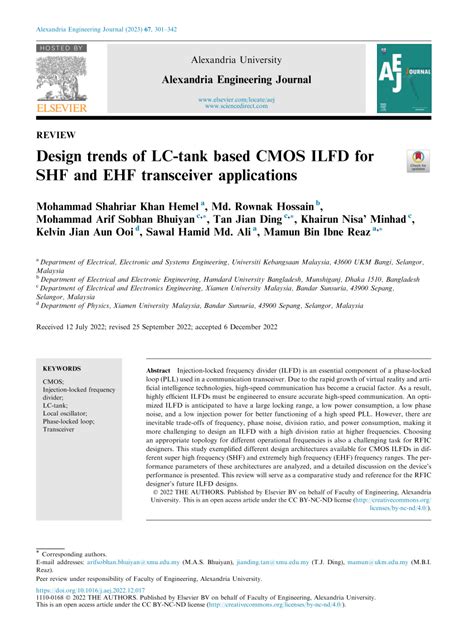 pdf design trends of lc tank based cmos ilfd for shf and ehf