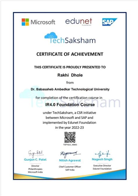 rakhi dhole on linkedin happy share new certification with the techsaksham program thank you…