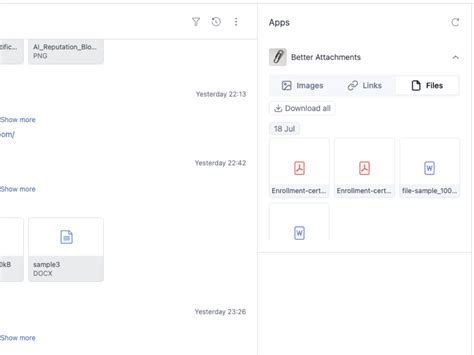 better attachments app integration with zendesk support
