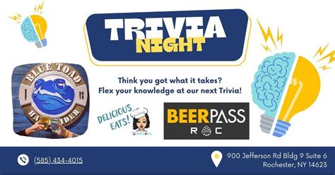 trivia night with beer pass roc and tu amor cakery 900 jefferson road