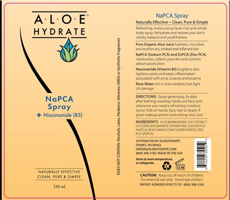 Aloehydrate Napca Facial Mist Ingredients Explained