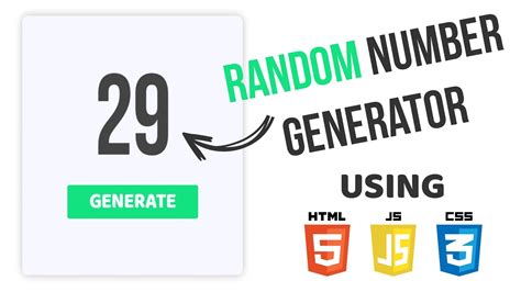 Random Number Generator Using Html Css And Javascript Youtube