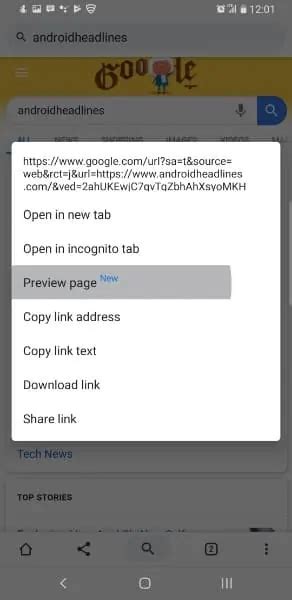 Tab Grouping Page Previews Appear In Android Chrome Canary