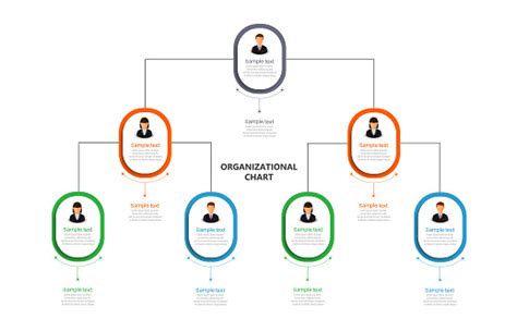 비즈니스 아바타 아이콘이 있는 조직도 비즈니스 계층 인포그래픽 요소 개념에 대한 스톡 벡터 아트 및 기타 이미지 개념