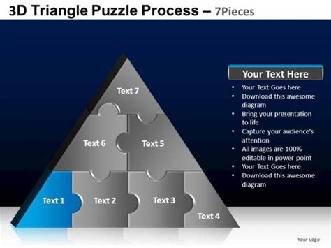 PowerPoint Process Diagram Triangle Puzzle Ppt Backgrounds