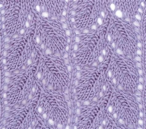 Узор листьев вязание спицами