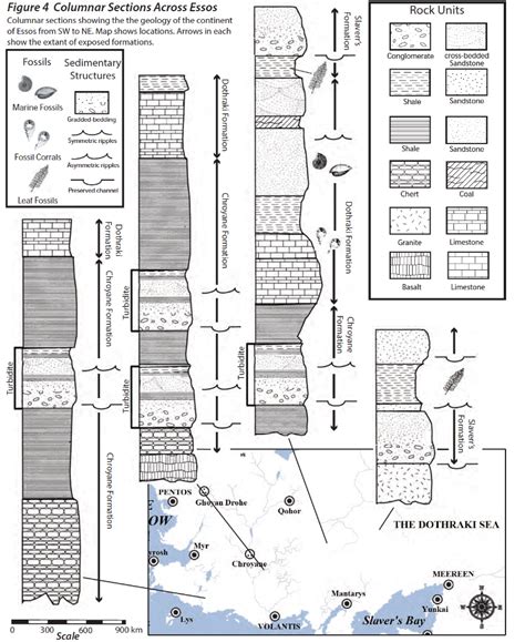 Solved Figure 4 Columnar Sections Across Essos Rock Units