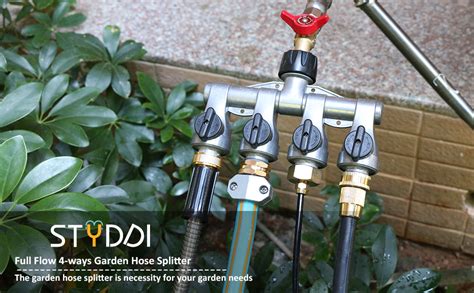 Styddi Full Flow 4 Way Garden Hose Splitter Metal High