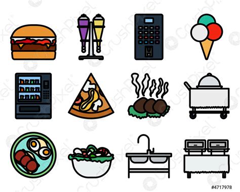 Restaurant Icon Set Stock Vector 4717978 Crushpixel