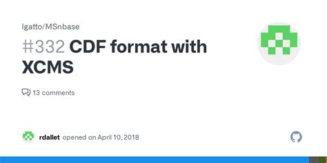 CDF Format With XCMS Issue Lgatto MSnbase GitHub