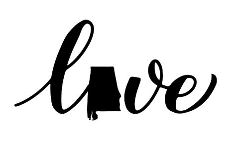 지도가 있는 앨라배마 서예 글자를 좋아합니다 미국 애국적인 표시입니다 타이포그래피 포스터 배너 전단지 인사말 카드 등을 위한 벡터 템플릿입니다 국가 관광명소에 대한 스톡