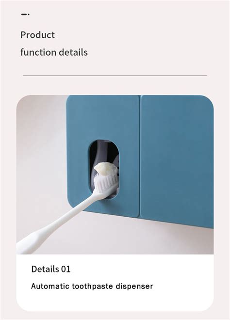 Badu Bg 2 в 1 автоматичен дозатор за паста за зъби с държач за четка за зъби Стенен монтаж