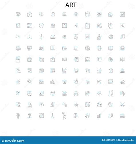 Art Icons Signs Outline Symbols Concept Linear Illustration Line Collection Stock Vector