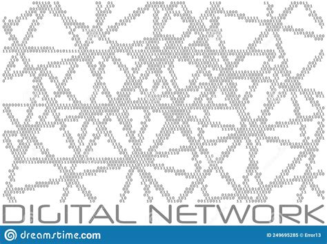 Digital Communication Network Binary Code Lines Stock Vector