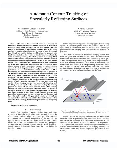 Automatic Contour Tracking Of Specularly Reflecting Surfaces Ieee