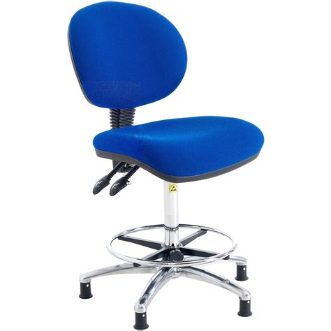 Esd Static Dissipative Deluxe Ergonomic Fabric Draughtsman Chairs From Our Esd Anti Static