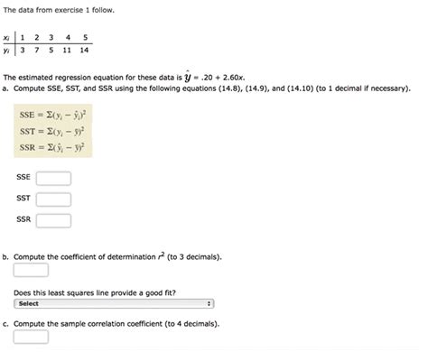 solved the data from exercise 1 follow xi yi 1 3 2 7 3 5 4 11 5 14