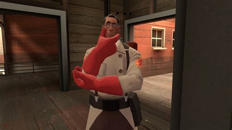 Emily Tf2 — Tf2 Comic Medic Taking Snipers Hat Glasses And
