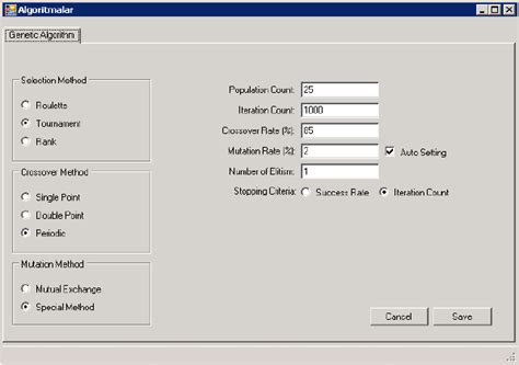 Selection Of Ga Parameters Download Scientific Diagram