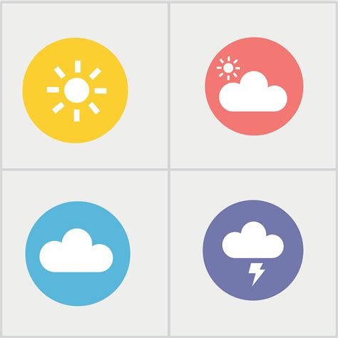 Weather Icon Set Vector Illustration Weather Conditions Icons 36363507 Vector Art At Vecteezy