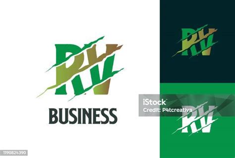 스크래치 효과 모스 육군 녹색 Rv 문자 템플릿 로고 디자인 갈고리 발톱에 대한 스톡 벡터 아트 및 기타 이미지 갈고리 발톱